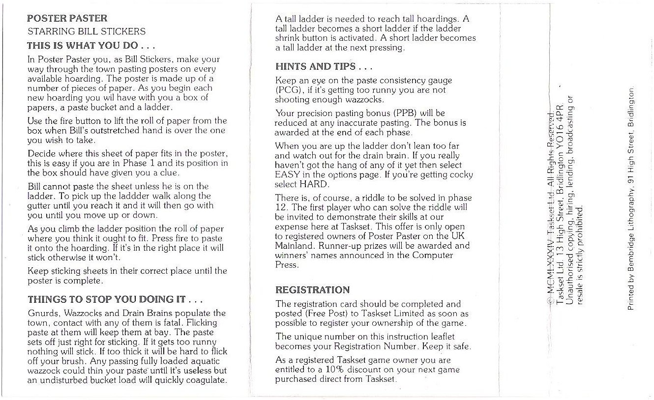 INDiceretro - Poster Paster (1984) (Juegos - Edad de oro)